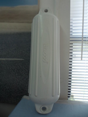 NOS Attwood 6"4" White Softside Boat Docking Oval Ribbed Fender Bumper ...