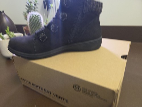 Clarks Women's Collection Leather & Knit Ankle Boots Carleigh Jade Blac ...