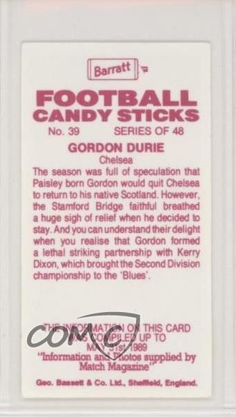 1989-90 Barratt Footballer Candy Sticks Gordon Durie #39 z6d | eBay