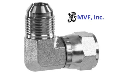 3/8" Male JIC x 3/8" Female JIC 90° Swivel Elbow Plated Steel 6500-06 ...