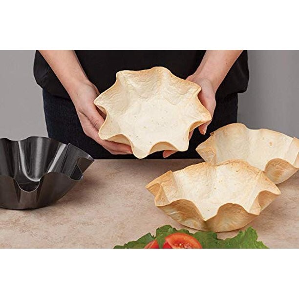 SET OF 6 Non Stick Tortilla Shell Taco Salad Mold pans. LARGER size ...