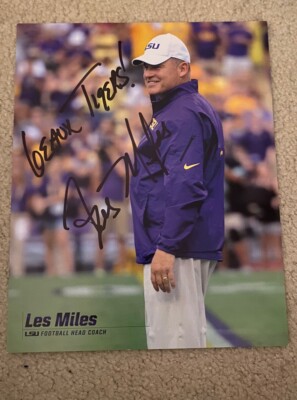 Les Miles Signed Autographed 8x10 Photo Louisiana State LSU Tigers ...