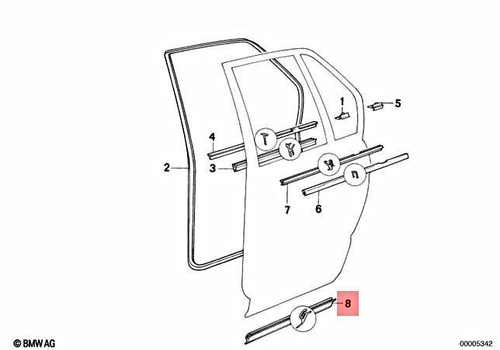 Genuine BMW E34 518g 518i 520i 524td 525i 525ix 525td Covering Rear ...