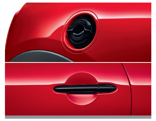 MINI F55 F56 F57 Piano Black Front Door Handles and Filler Cap ...