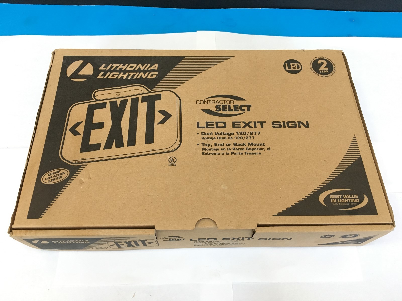 Lithonia Lighting EXR LED EL M6 Red Thermoplastic Emergency Exit Sign ...