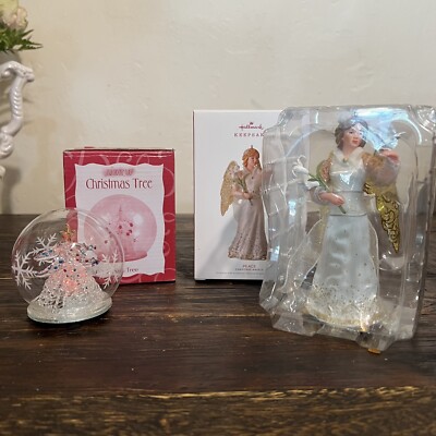 2018 Hallmark Christmas Angels Peace 1st Keepsake Ornament & Ganz Tree ...