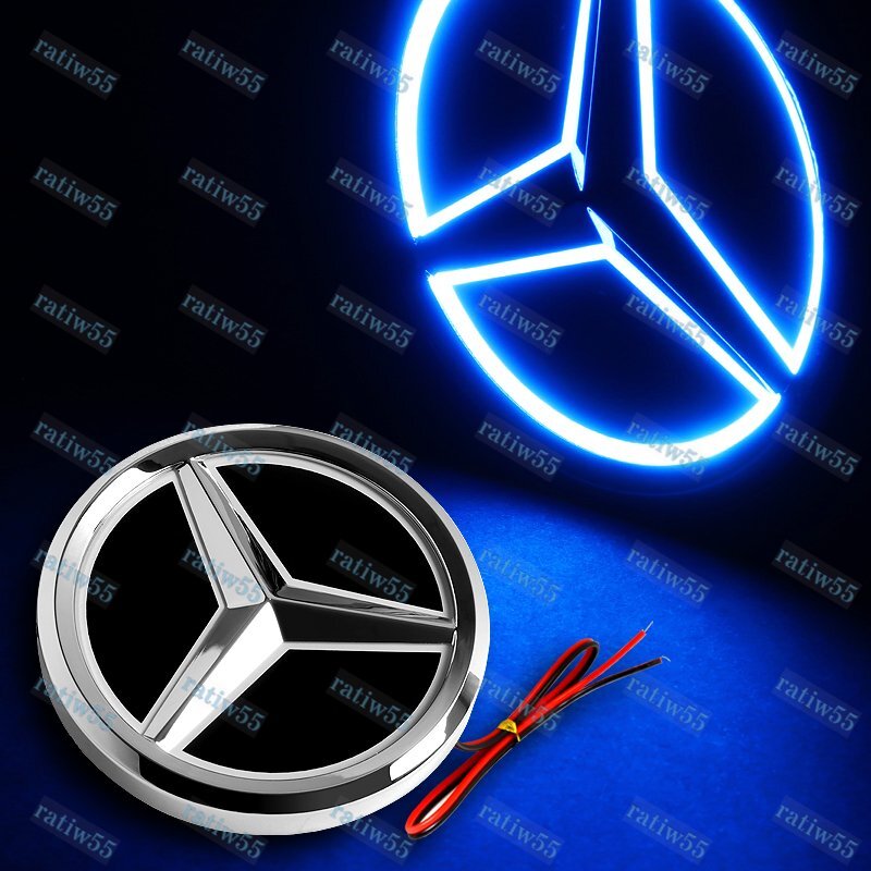 5D LED Car Tail Logo Blue Light Badge Emblem Light For Mercedes-Benz C ...