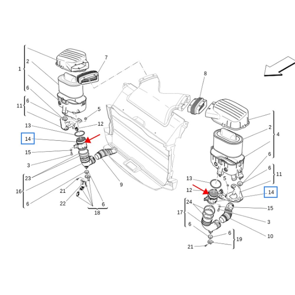 2X For Maserati Ghibli Levante Quattroporte Air Mass Sensor 670002164 ...