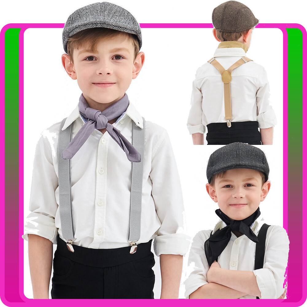 Boys Victorian Boy Colonial Costume Olden Day Child Hat Braces ...