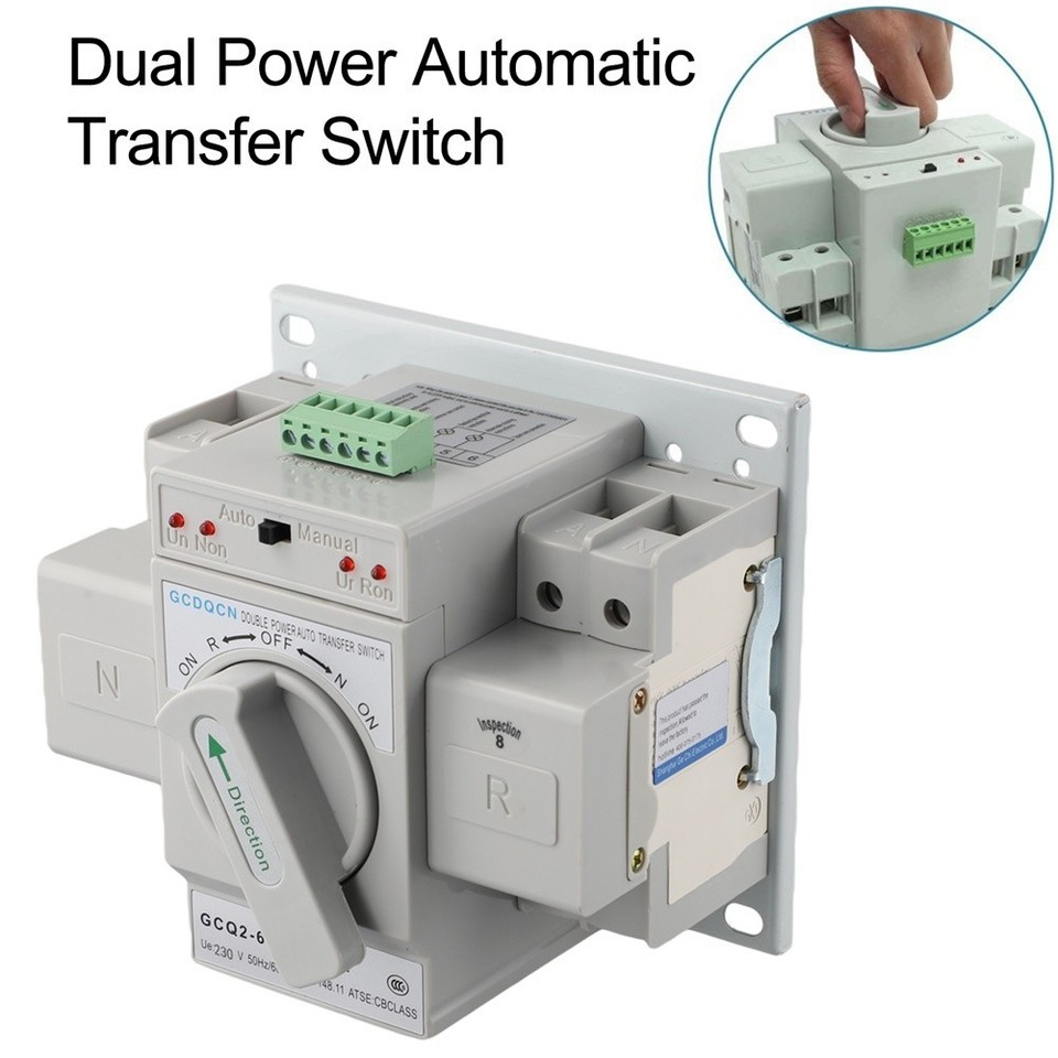 Automatic Transfer Switch 2P 63A Dual Power for Residential and ...