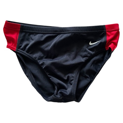 NIKE Men’s Black Red Performance Swim Brief Bottoms Size 34 Interior ...