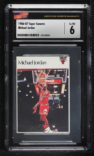 1986 Super Canasta NBA Stickers Michael Jordan CSG 6 Rookie RC HOF | eBay