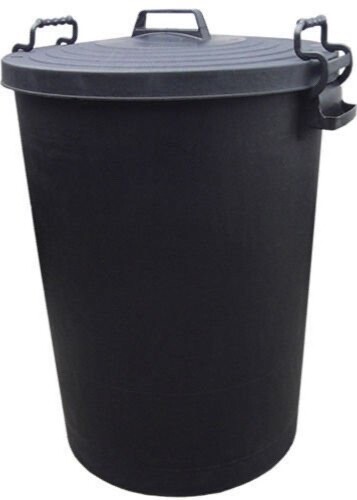 110L Outdoor Bin Large Black Locking Lid Storage Bucket Animal Feed ...