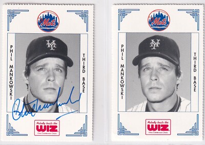 Phil Mankowski 1991 New York Mets WIZ 244 SIGNED CARD AUTOGRAPH Reverse ...