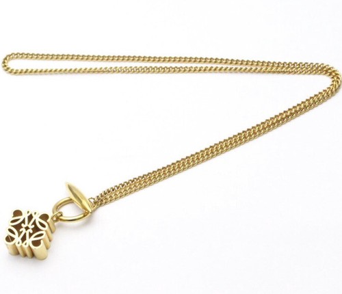 Loewe Gold Necklace Chain Logo Pendant Anagram | eBay