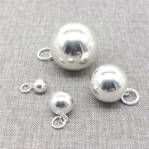 925 Sterling Silver Round Bead Ball Charms 6mm - 24mm for Bracelet ...
