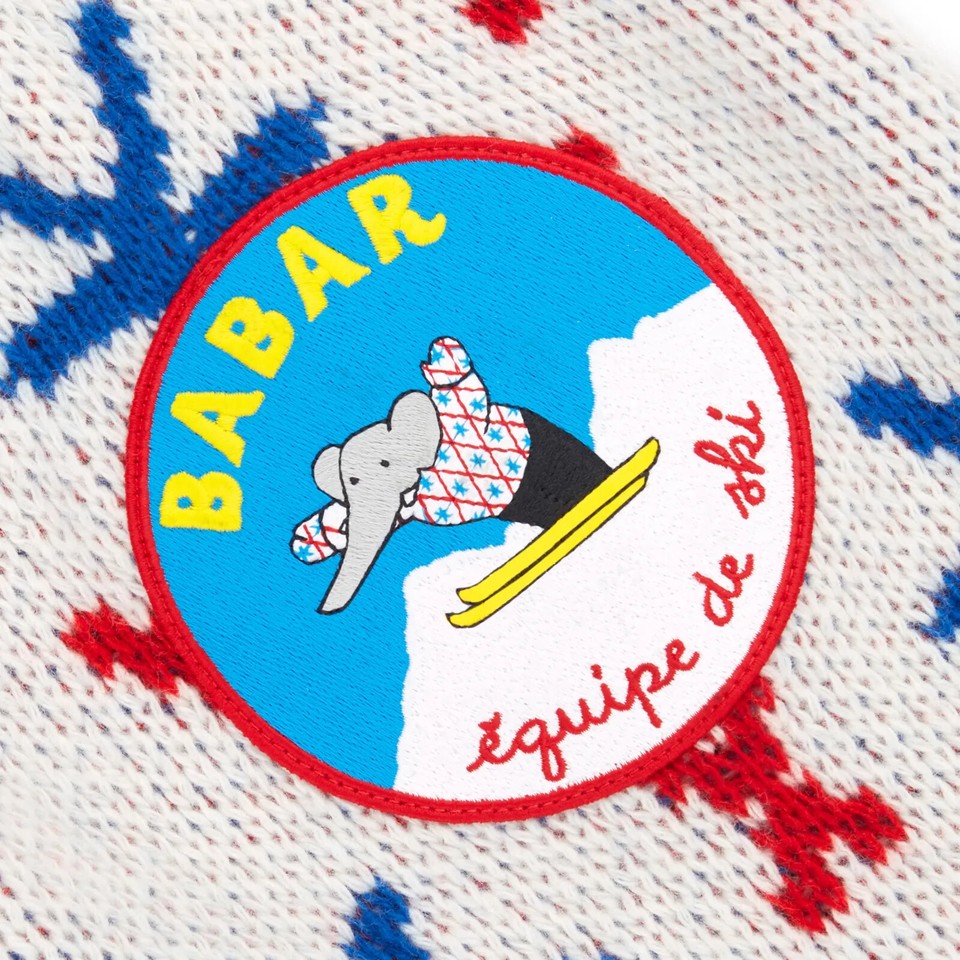 Rowing Blazers X Babar Ski Team Patch Snow Flake Sweater 100% Wool $298 ...