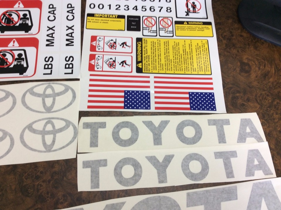Forklift Decal Complete Toyota forklift decal kit with safety decals | eBay