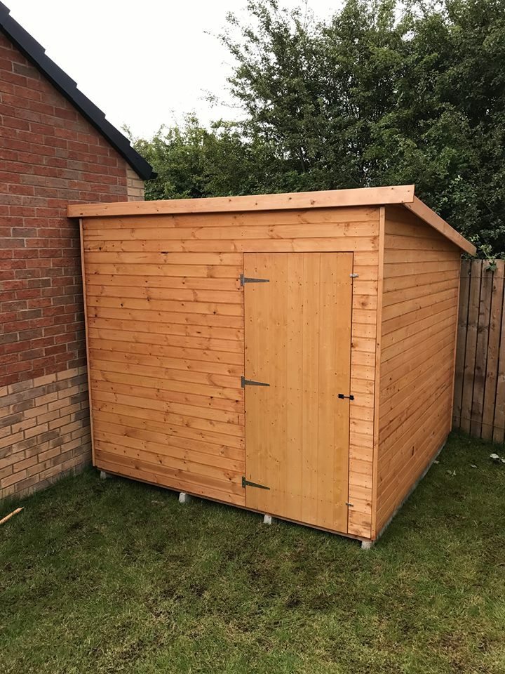 12x5 WOODEN GARDEN SHED PENT ROOF FULLY T&G STORAGE HUT 12MM | eBay UK
