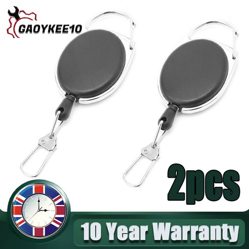 Retractable Key Chain ID Card Belt Clip Lanyard Extendable Elastic ...