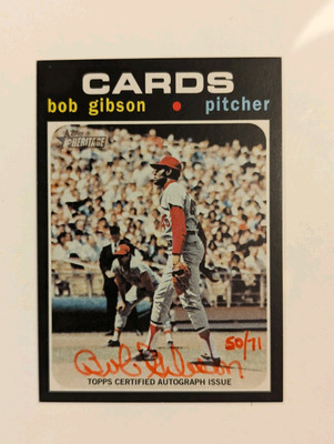 2020 Topps Heritage Real One Autograph Red Ink Bob Gibson /71 ...
