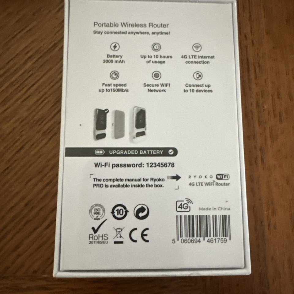 Ryoko Pro High-Speed Portable Wireless 4G LTE Wi-Fi Router | eBay