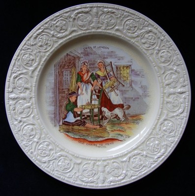 Crown Devon 10" Plate with Embossed Edge: Cries of London - Old Chairs ...