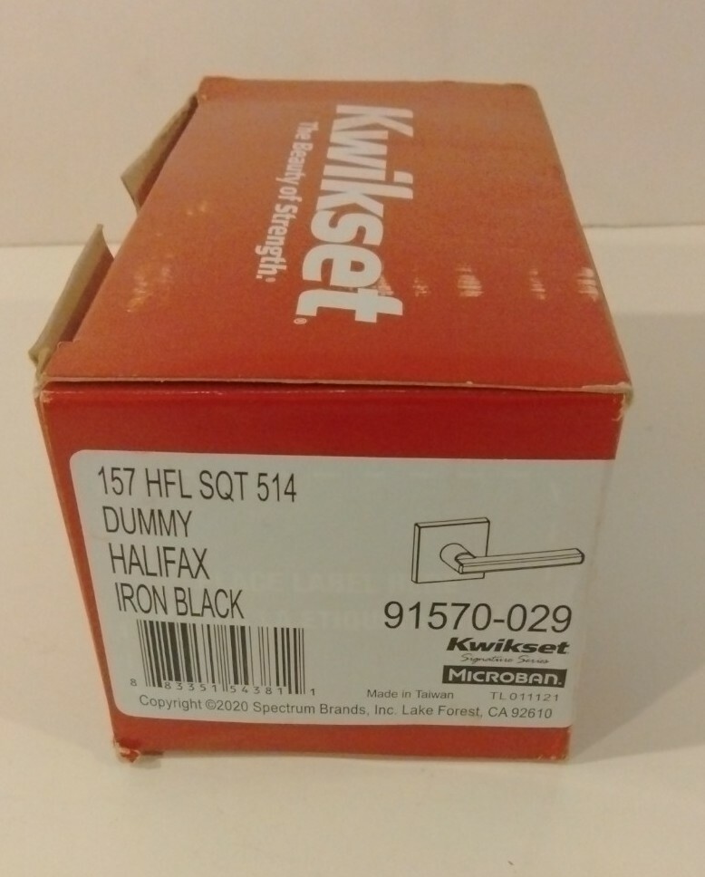 Kwikset 157HFL SQT 514 Halifax Square Single Dummy Lock - Iron Black | eBay