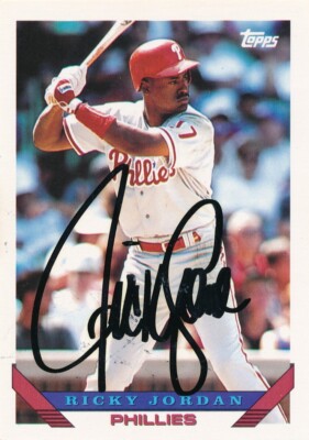 Ricky Jordan Signed Philadelphia Phillies 1993 Topps Baseball Card #585 ...