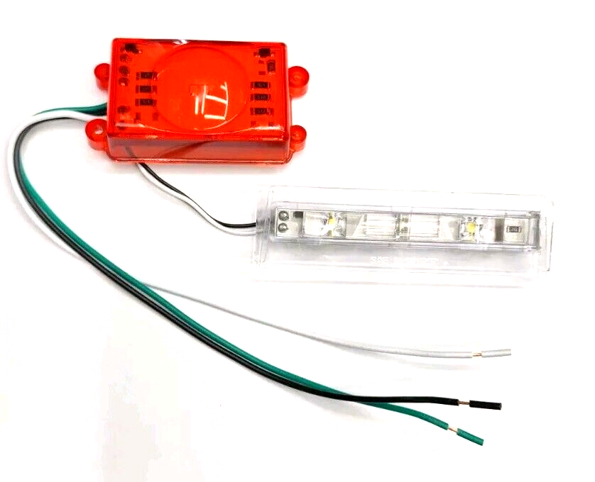 OPTRONICS 22028-011 RED LENS 12V LED LIGHT ASSEMBLY w/CLEAR LICENSE ...