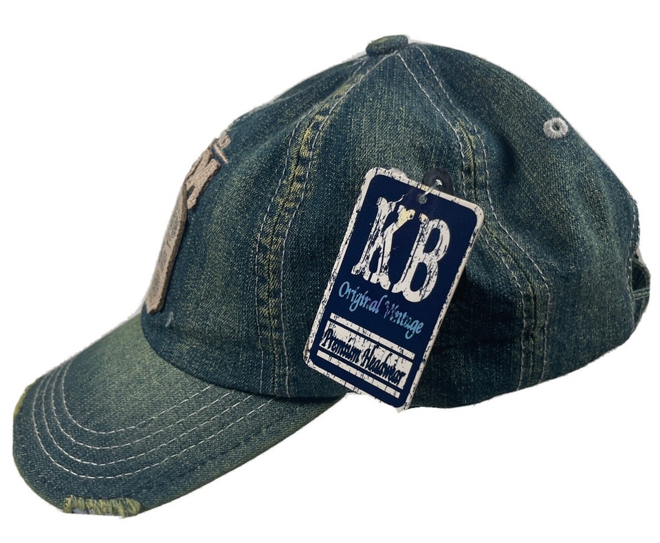KB Kbethos Original VTG Limited Edition Distressed Denim Cap Hat New ...
