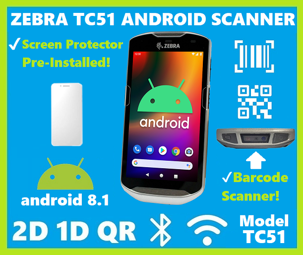 Zebra TC51 Wireless Android Handheld 2D/1D/QR Code Barcode Scanner!🔥⭐ ...