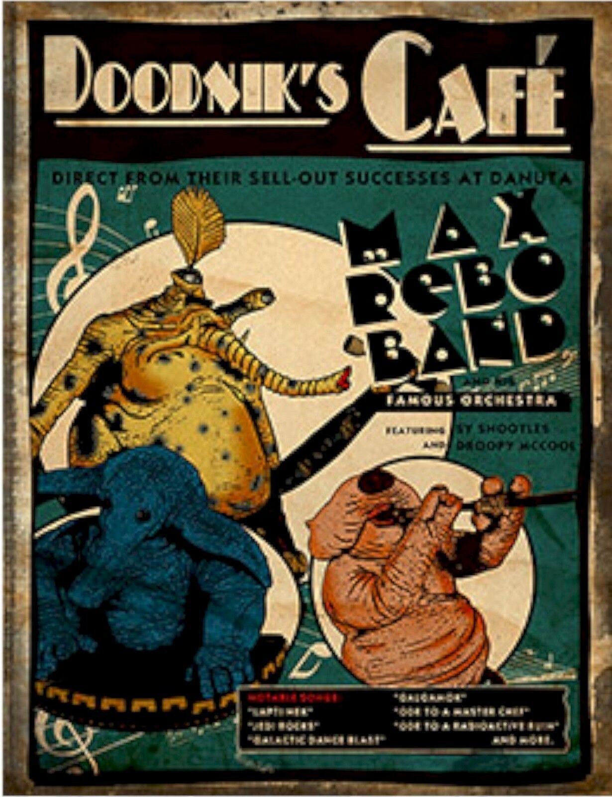 Star Wars Max Rebo Band Louis Solis SIGNED Gamestop Lithograph Poster ...