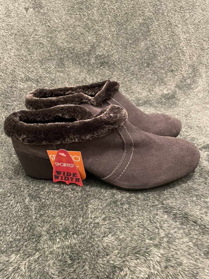 New/Unused Sporto Womens Suede Gray Slip-On With Gripe Boots | eBay