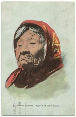 Washington WA ~ Princess Angeline Daughter of Indian Chief Seattle 1908 ...