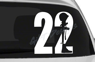 22 a Day #1 Vinyl Decal Sticker, Stop Veteran Suicide Awareness, USA ...