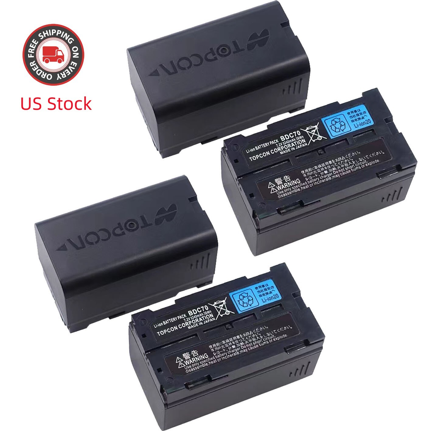 (US Stock) 4-Pack New Sokkia/TOPCON BDC70 Battery for total Station ...