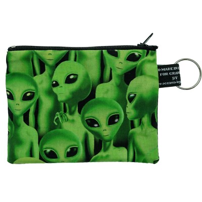 Alien Coin/Card Purse Cash Money Wallet Cotton ET UFO Spaceship ...