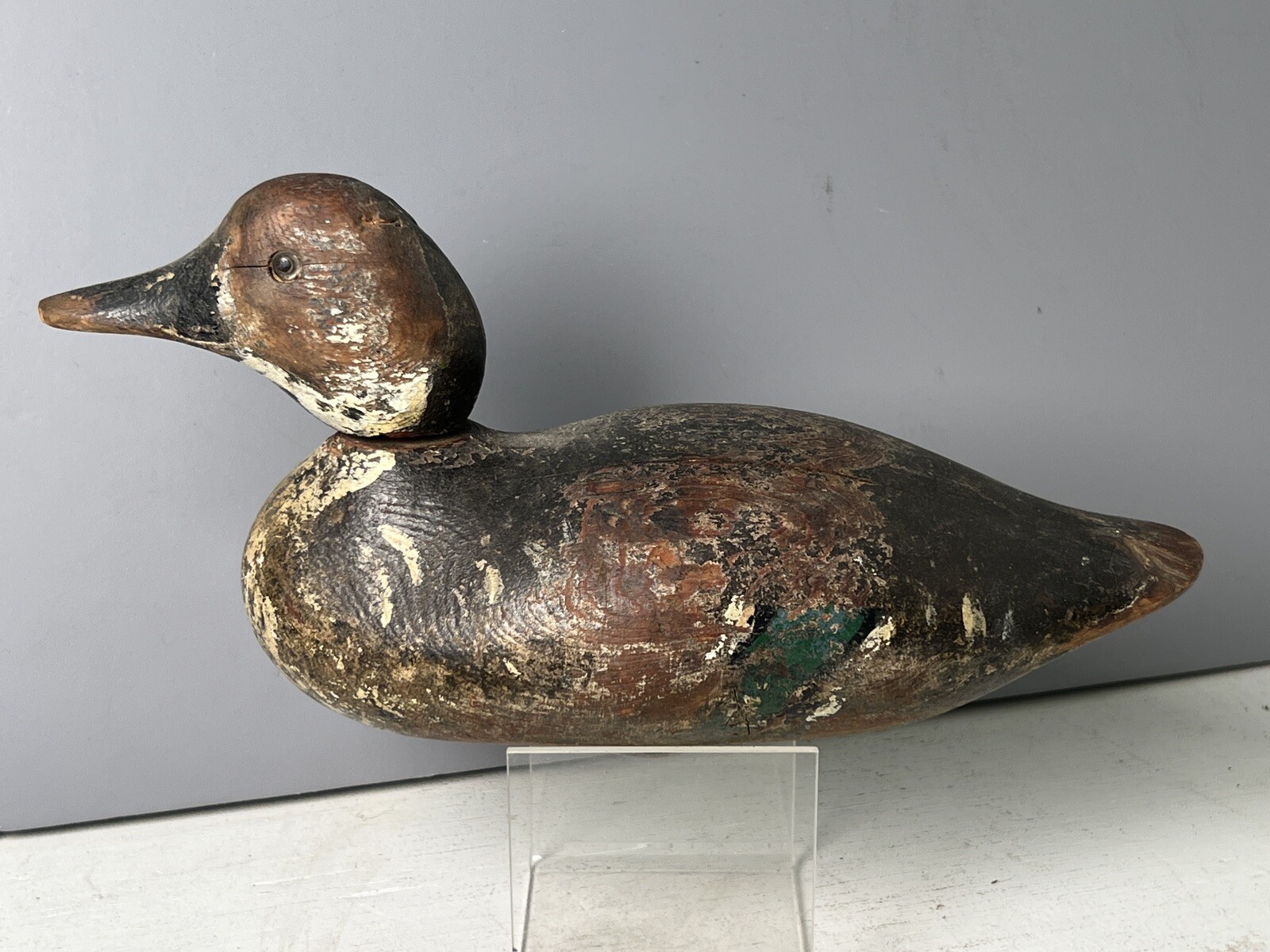 Vintage Primitive Hand Made Solid Wooden Working Duck Decoy Native ...