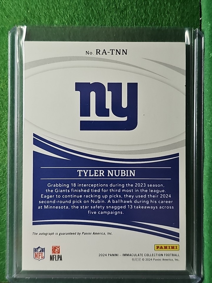 2024 Panini NFL Immaculate Tyler Nubin RC Auto Card 32/49 | eBay