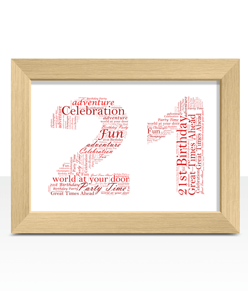 Personalised 21st Birthday Gift - Twenty First Birthday - Number 21 ...