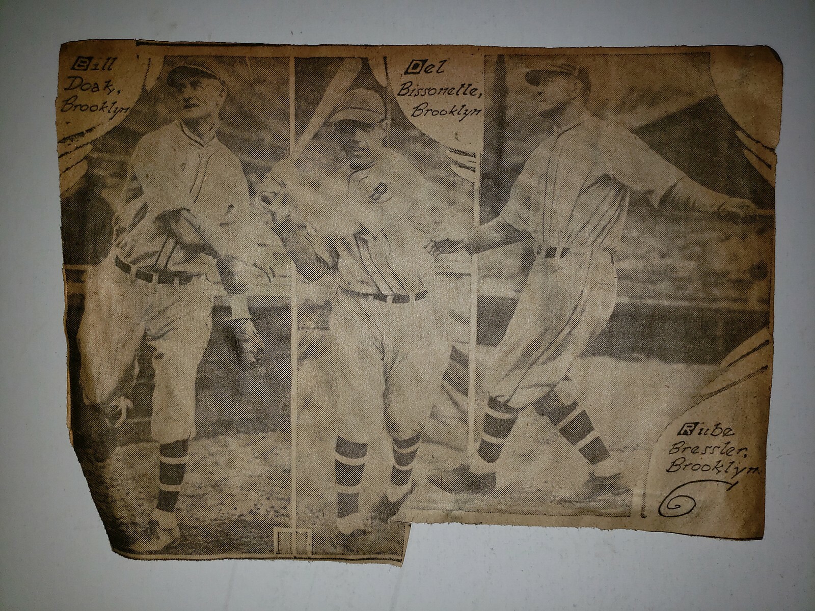 Dodgers Bill Doak Rube Bressler Del Bissonette 1928 Collage RARE | eBay