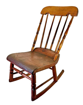 Antique 19th C New England Child’s Boston Rocking Chair | eBay