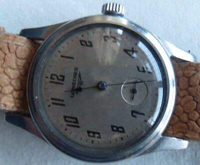 Longines Military wristwatch steel case screw cap load manual original ...