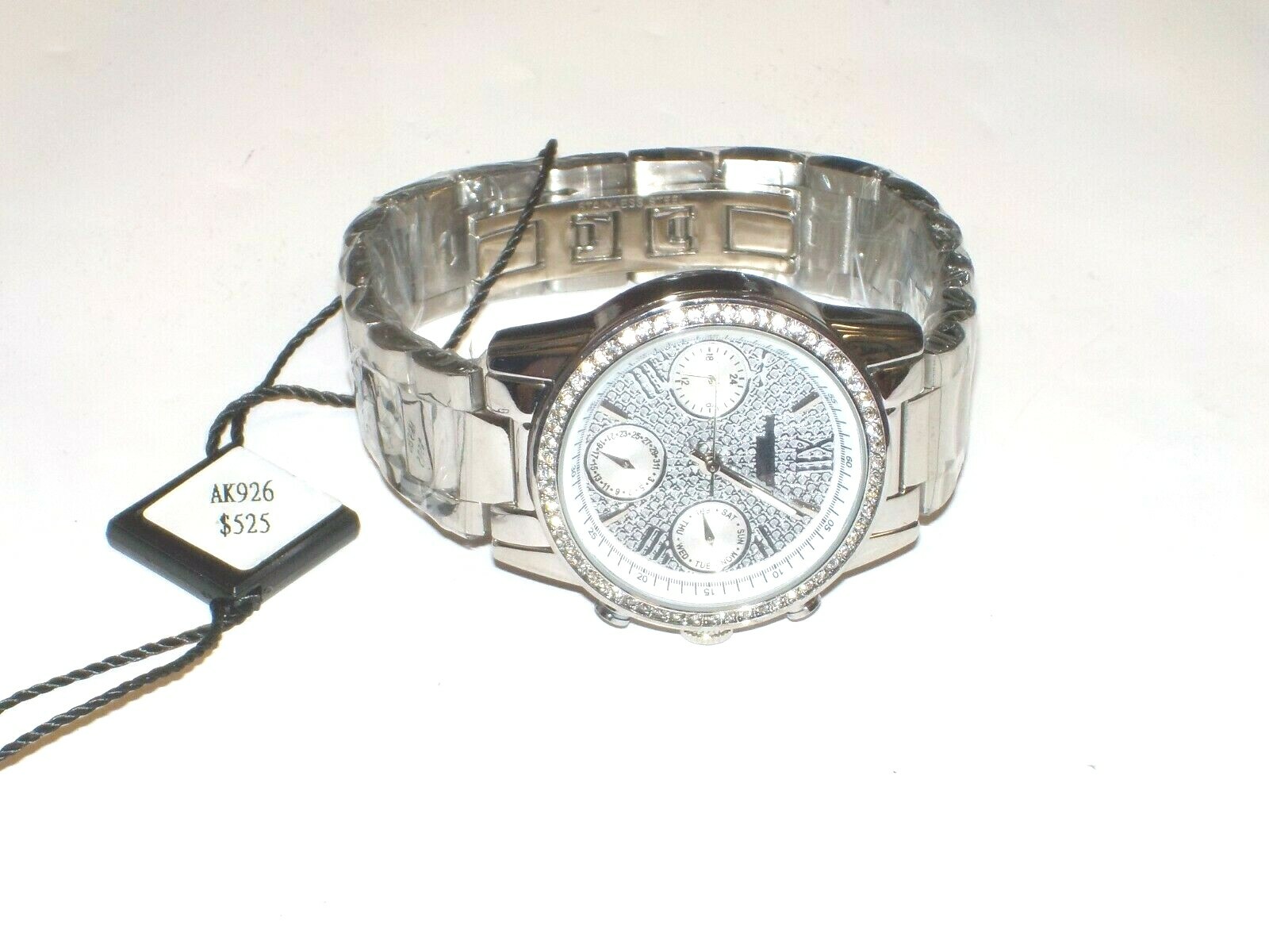 Women's Akribos XXIV AK926SS Multi-Function Pave Dial Watch NO BOX