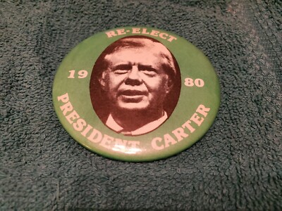 29B Re-Elect President Carter 1980s Political Pin Back Button | eBay