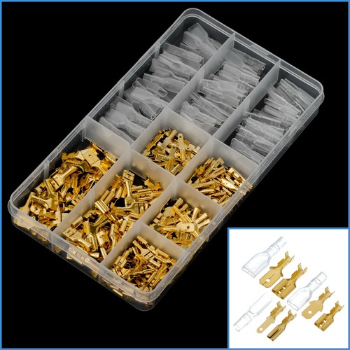 315pcs 2.8mm 4.8mm 6.3mm Gold Spade Crimp Terminal Male Female ...