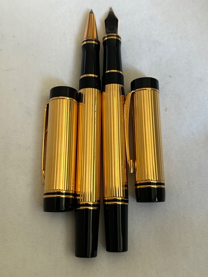 Perker Duofold Gold Plated FP and RBP set-New | eBay