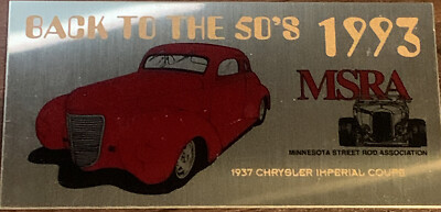 1993 MSRA Back to the 50’s Weekend Tin Sign Dash Plaque - RARE | eBay
