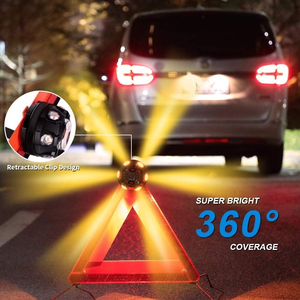 LED Warning Light Car Auto Amber Lamp Magnetic Flashing Strobe Beacon ...